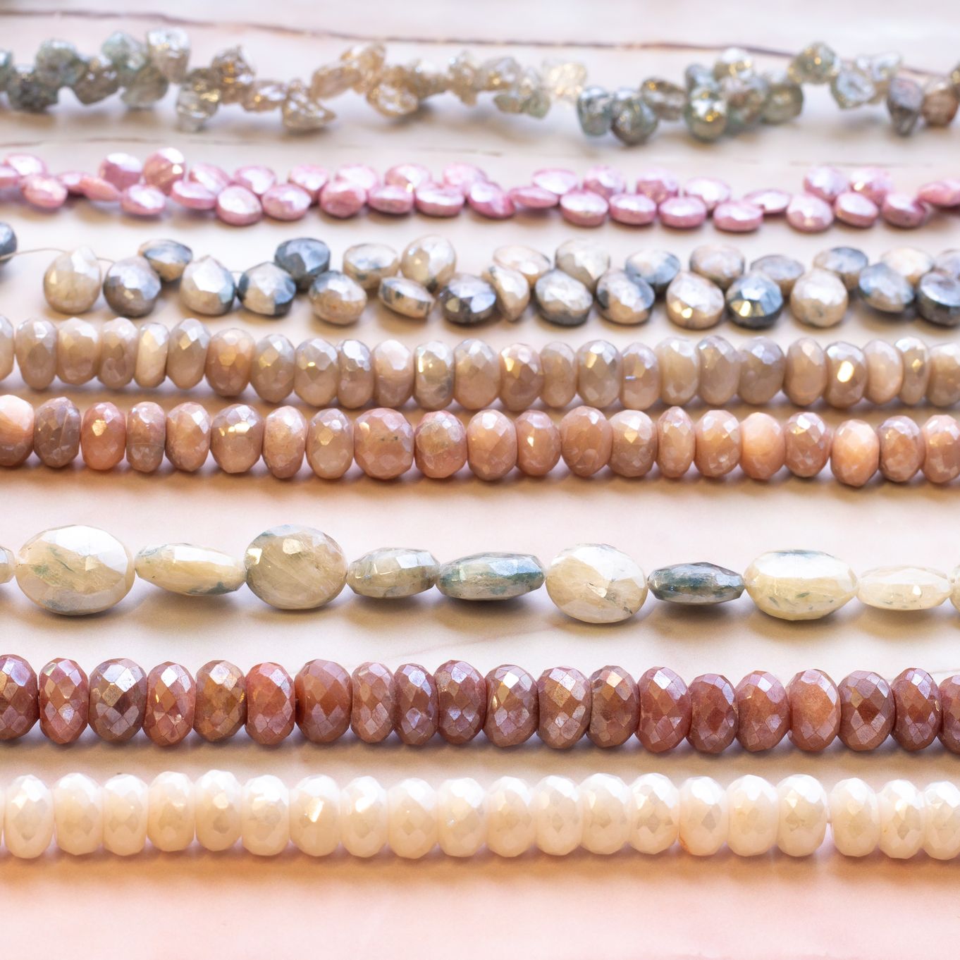 Mystic Coated Faceted Quartz Oval Beads | Kernowcraft