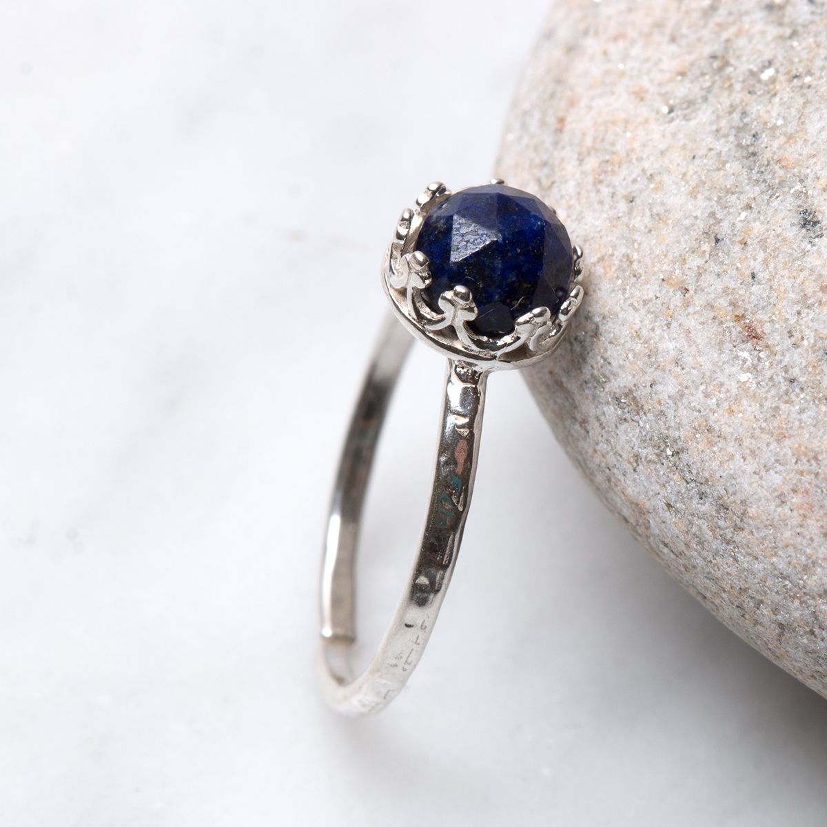 Sterling Silver Adjustable Gallery Wire Ring For 6mm Round Cabochon ...