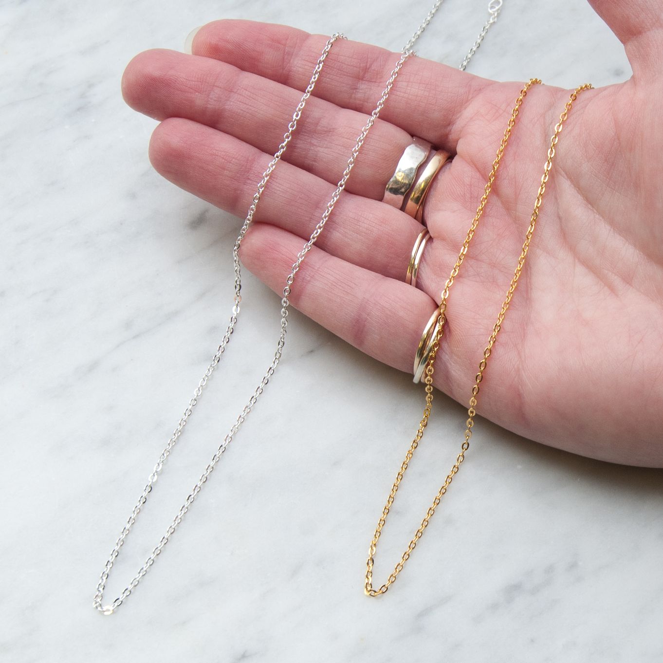 Plated Fine Trace Chain, With 65mm Extender Chain | Kernowcraft