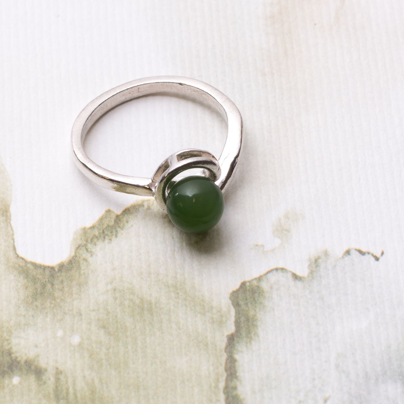 Sterling Silver Ring for One 5-6mm Half Drilled Bead