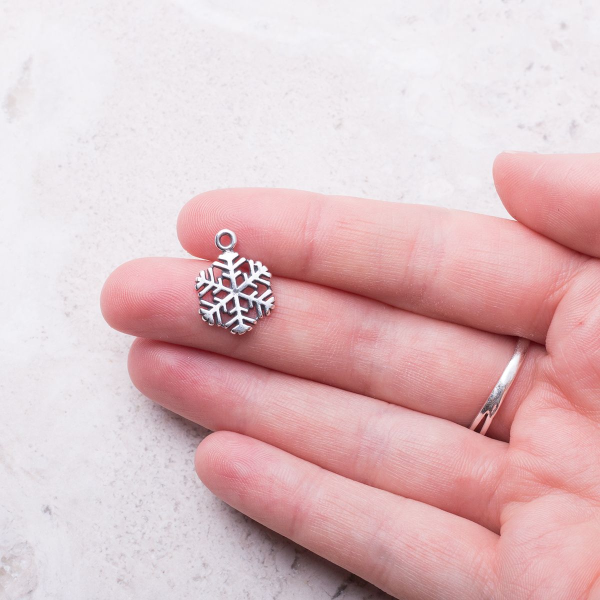 Sterling Silver Snowflake Charm | Kernowcraft