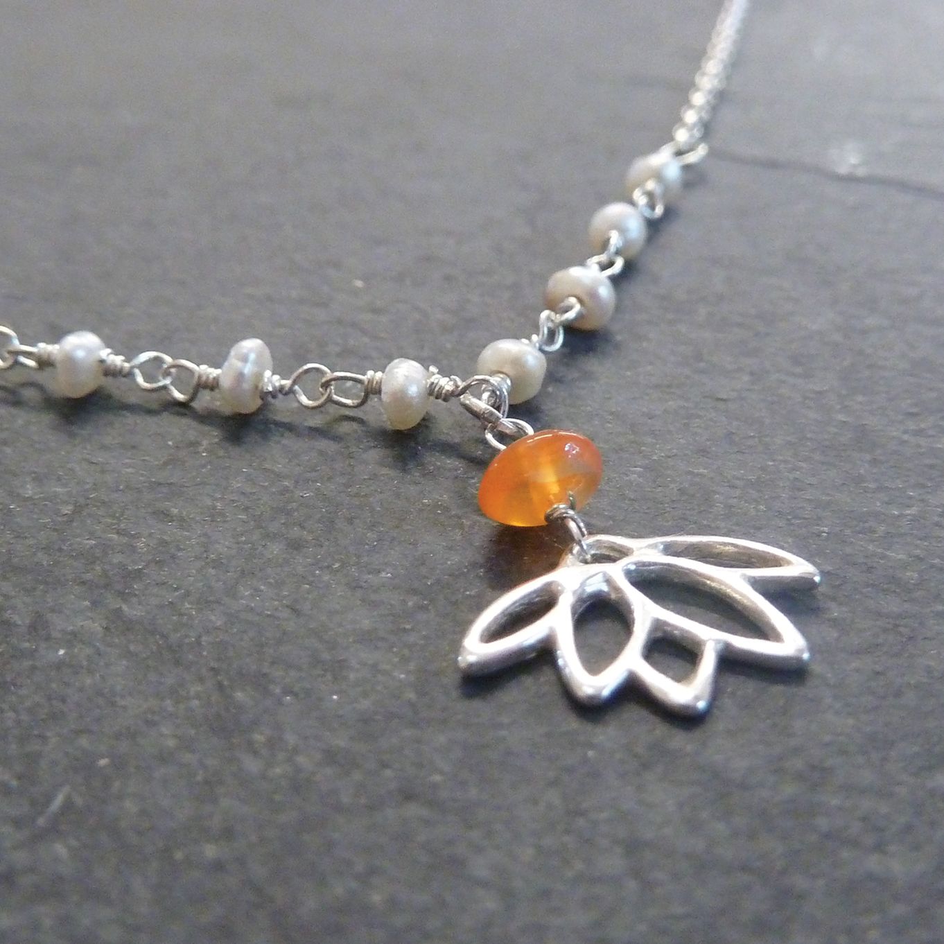 Sterling Silver Lotus Flower Charm