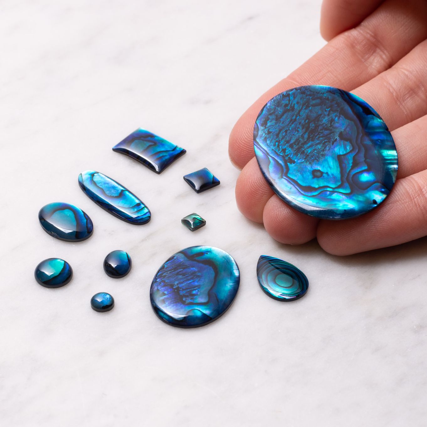 Blue Paua Shell Cabochons | Kernowcraft