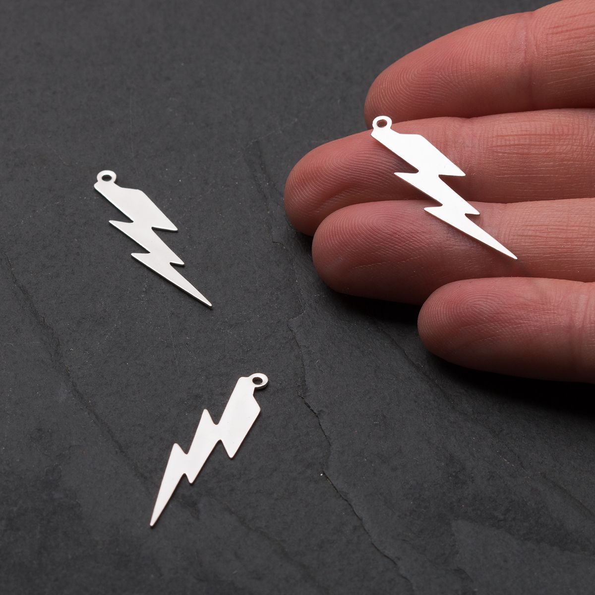 Sterling Silver Lightning Bolt Charms | Kernowcraft