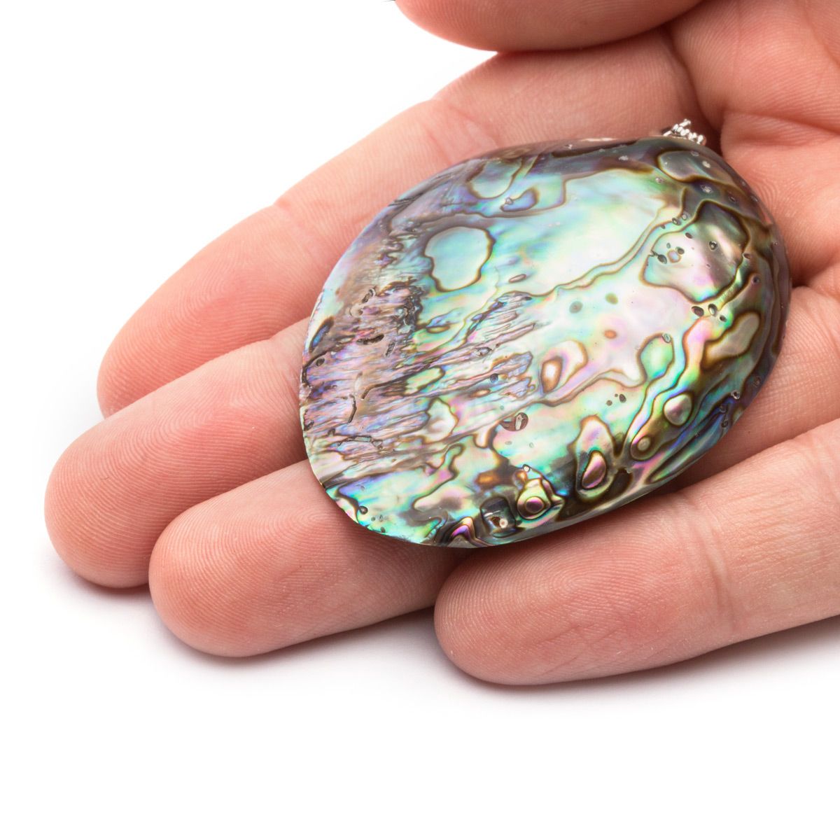 Paua Shell Oval Pendants, Approx 50x45mm