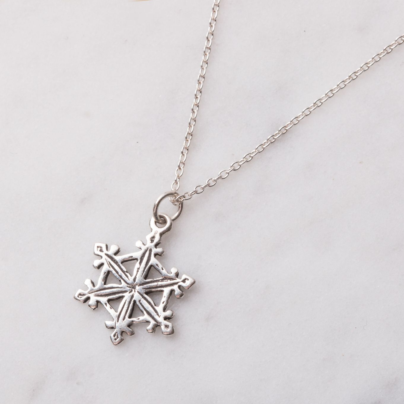 Sterling Silver Snowflake Charm | Kernowcraft