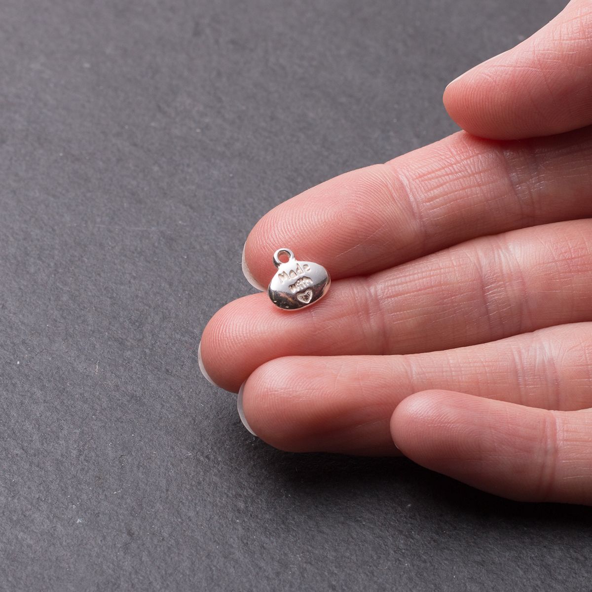 Sterling Silver 'Made with Love' Charm