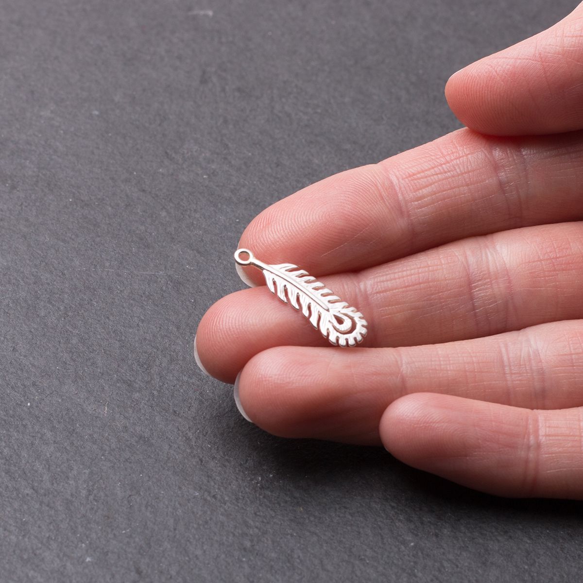 Sterling Silver Peacock Feather Charm