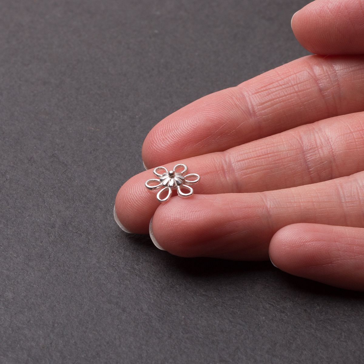 Sterling Silver Flower Link - Kernowcraft