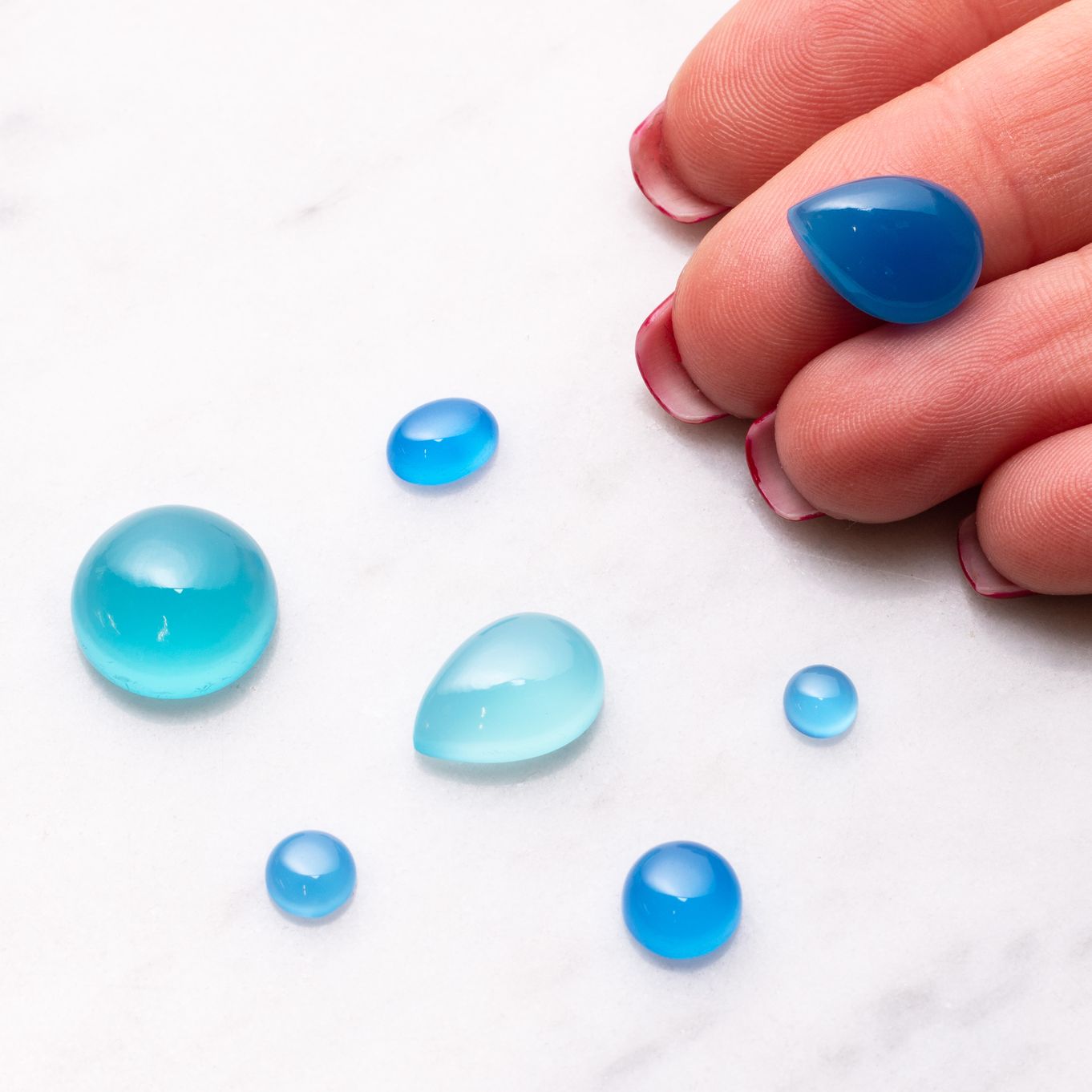 Blue Chalcedony Cabochons | Kernowcraft