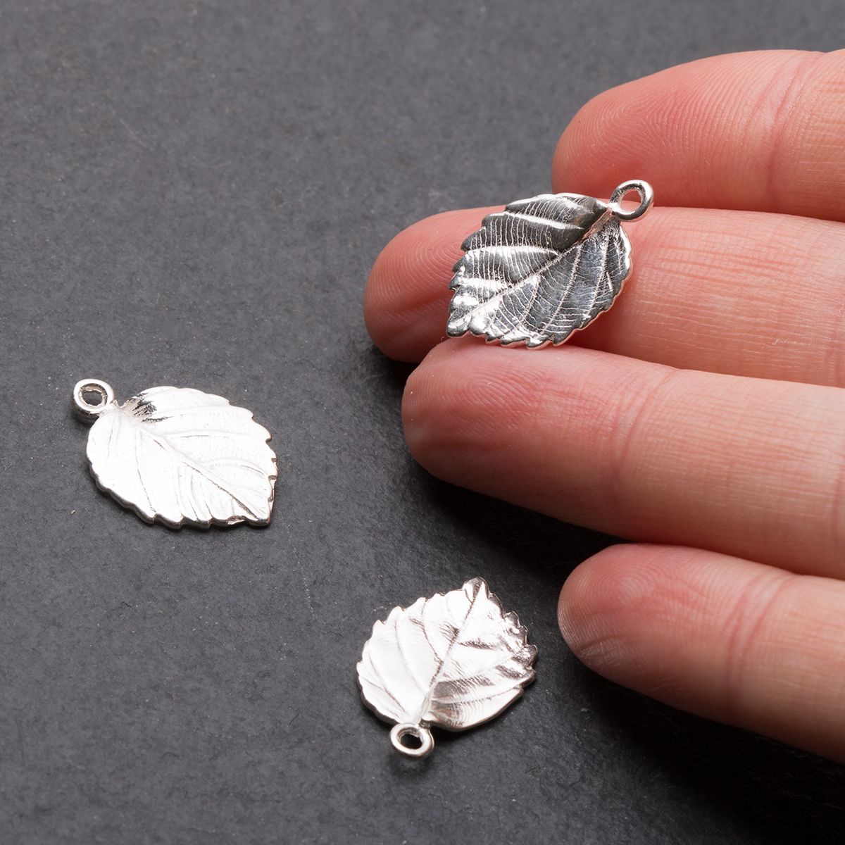 Sterling Silver Leaf Charm | Kernowcraft
