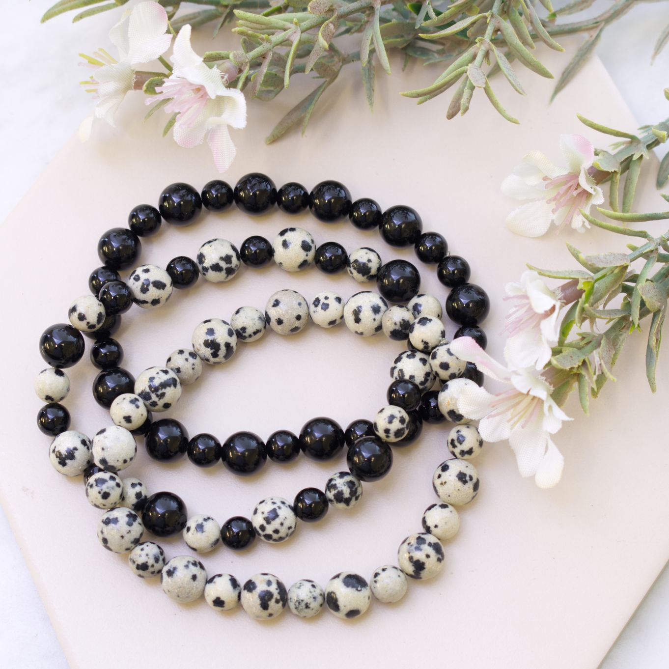 Dalmatian Jasper Round Beads | Kernowcraft
