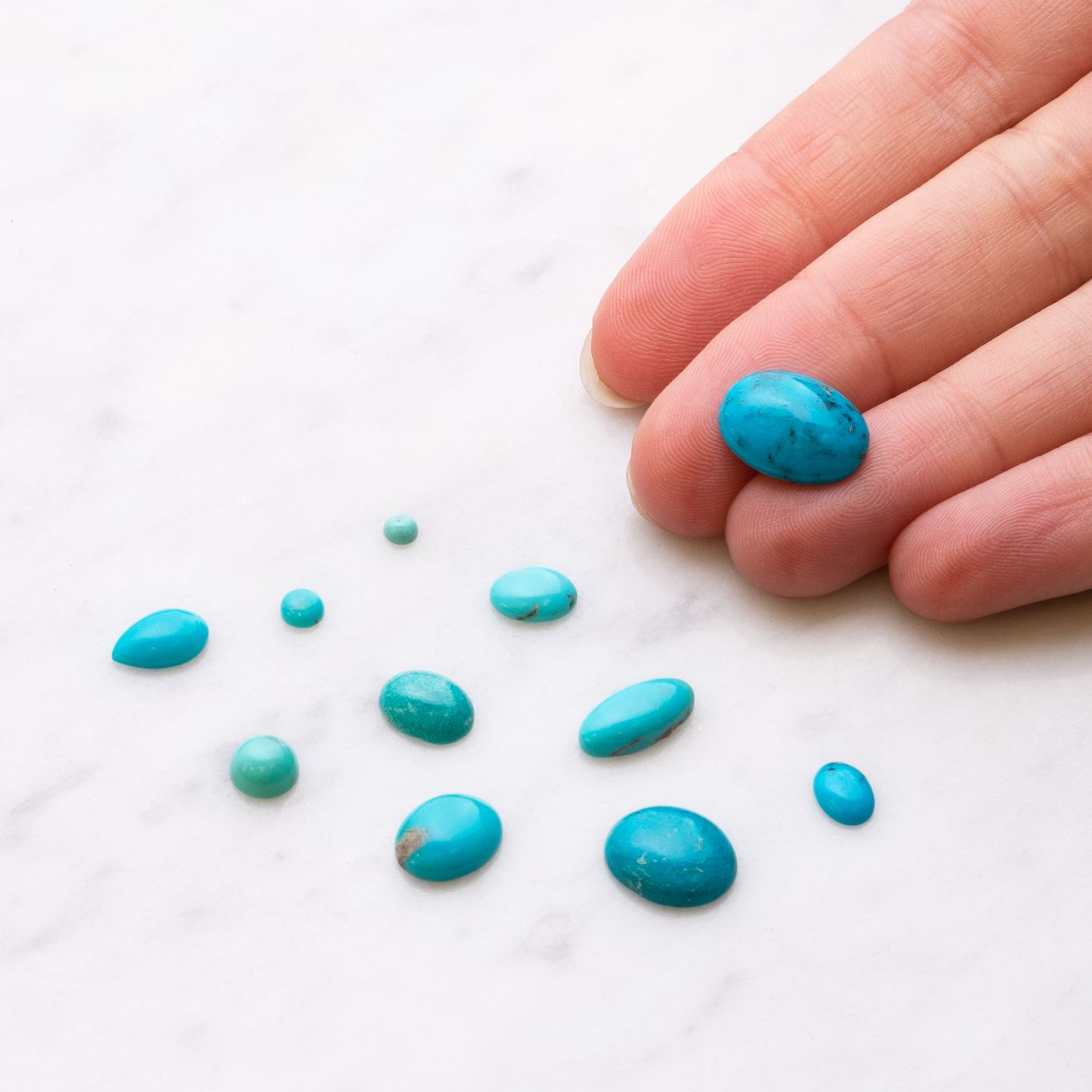 Turquoise Matrix Untreated Cabochons
