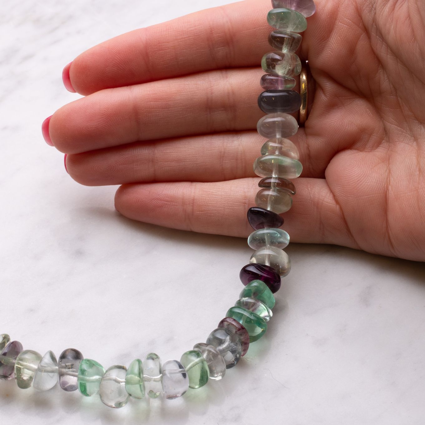Rainbow Fluorite Pebble Beads | Kernowcraft