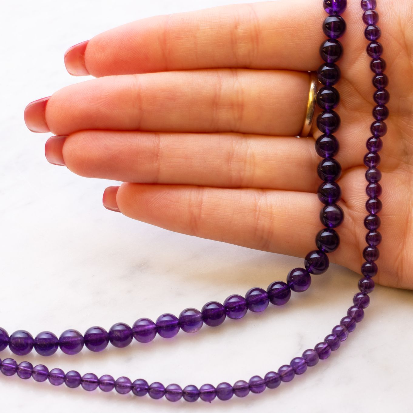 Dark Amethyst Round Beads | Kernowcraft