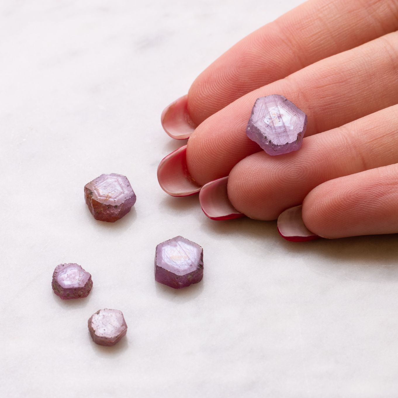 Natural Ruby Crystal Hexagon Slices (Undrilled) | Kernowcraft