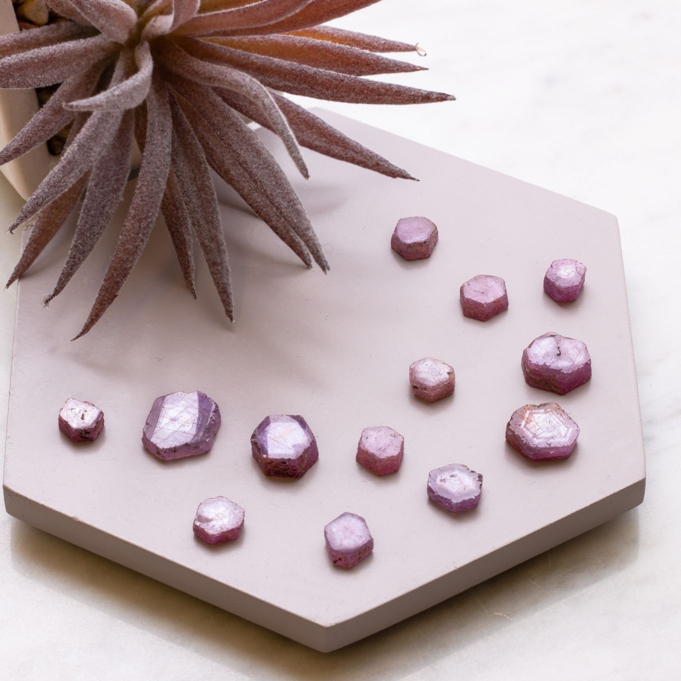 Natural Ruby Crystal Hexagon Slices (Undrilled) | Kernowcraft