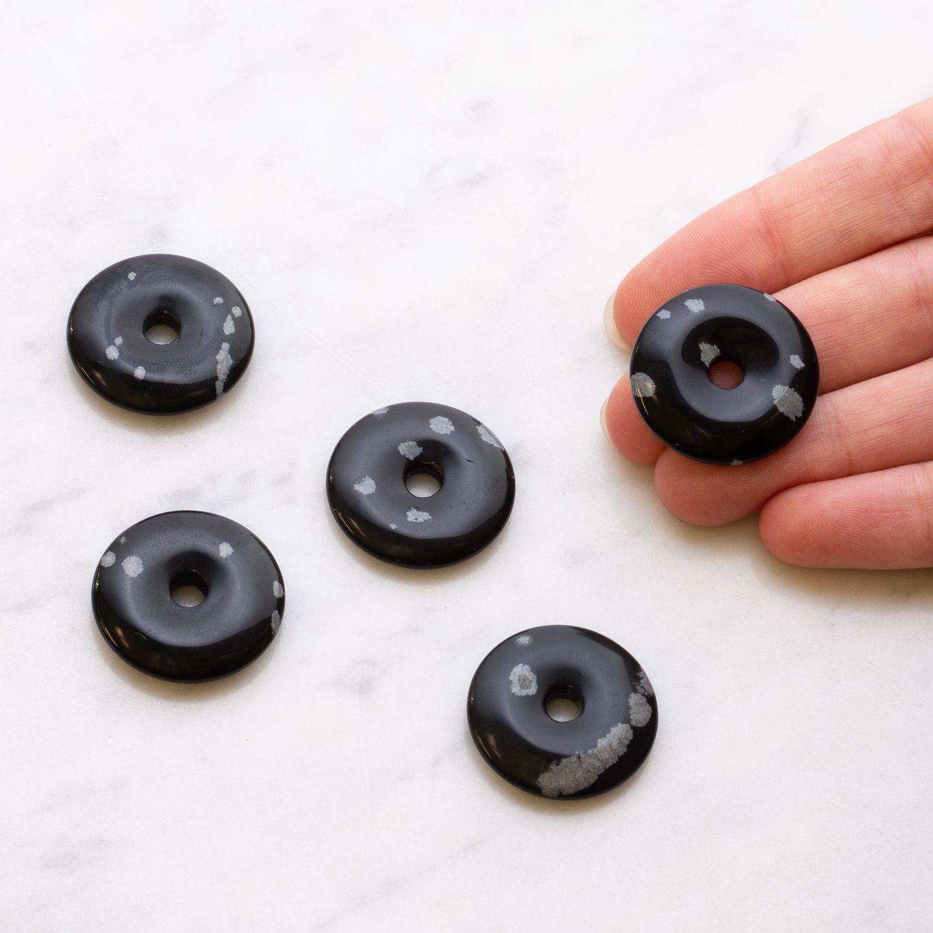 Snowflake Obsidian Gemstone Donut | Kernowcraft