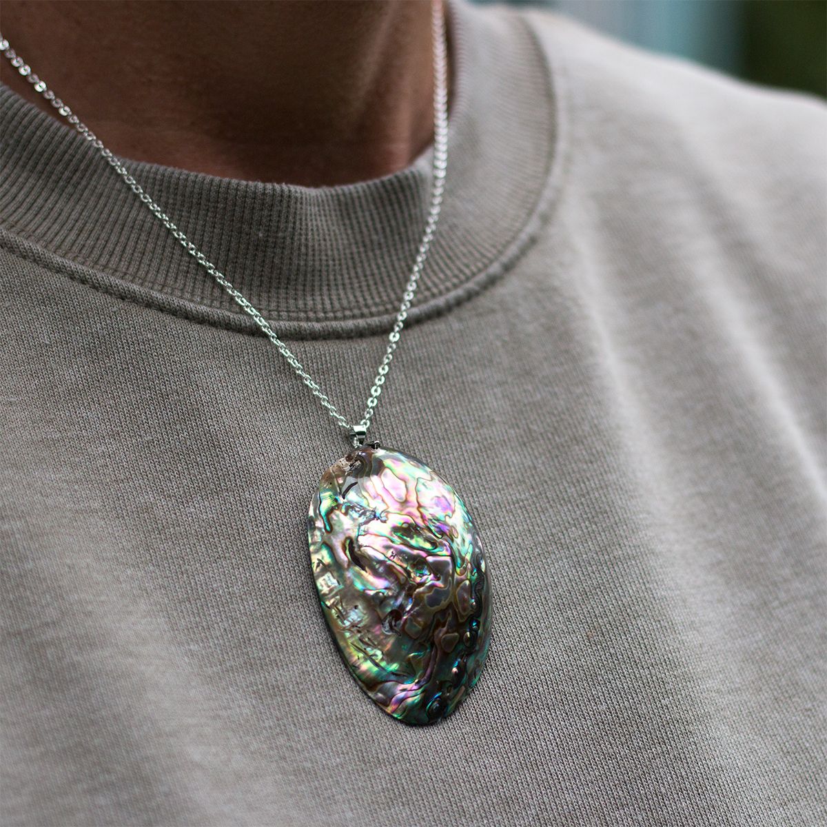 Paua Shell Oval Pendants, Approx 50x45mm