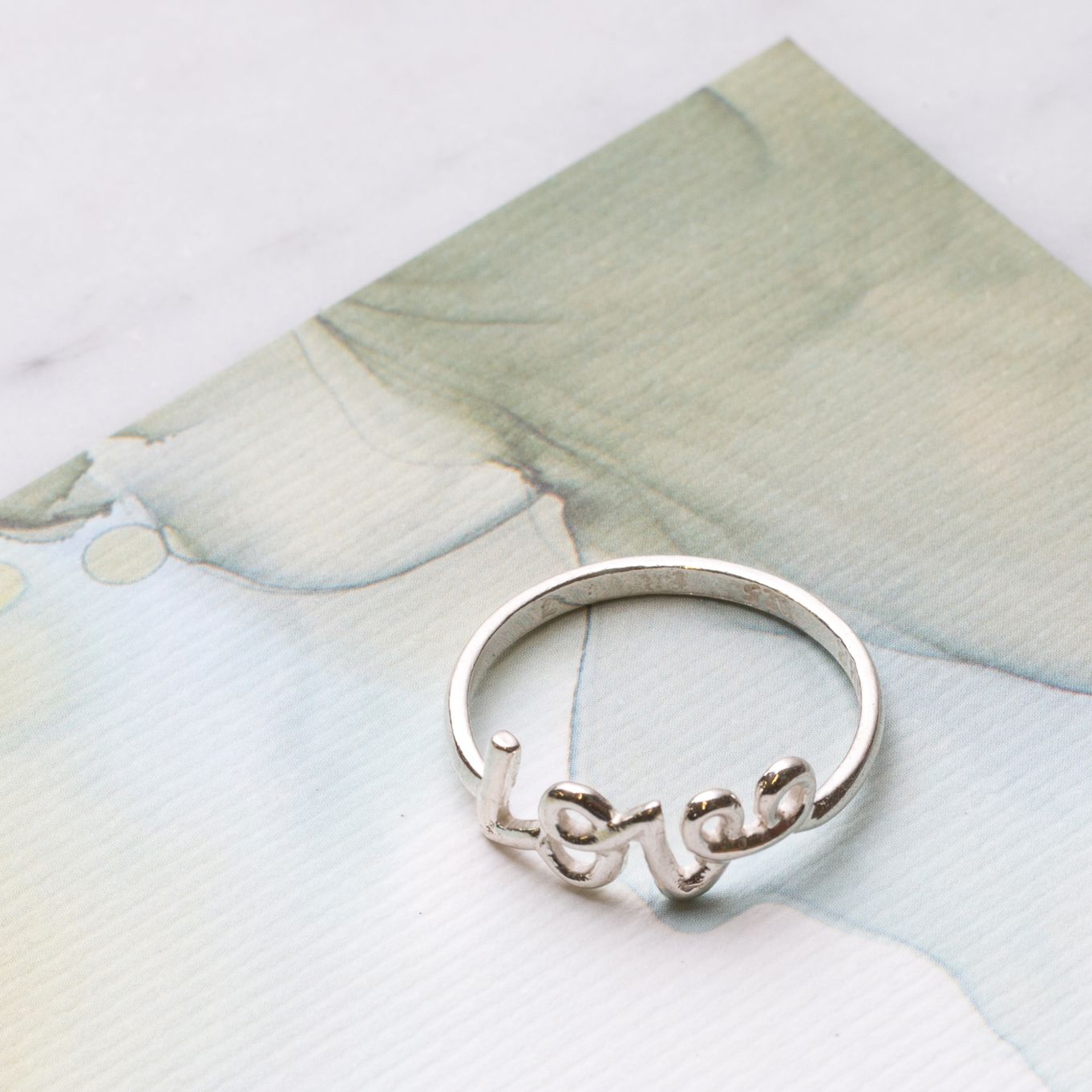 Sterling Silver 'Love' Ring | Kernowcraft