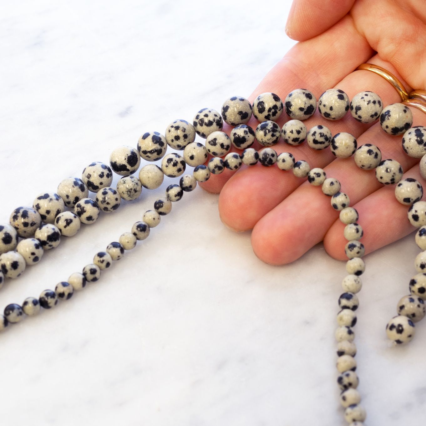 Dalmatian Jasper Round Beads | Kernowcraft