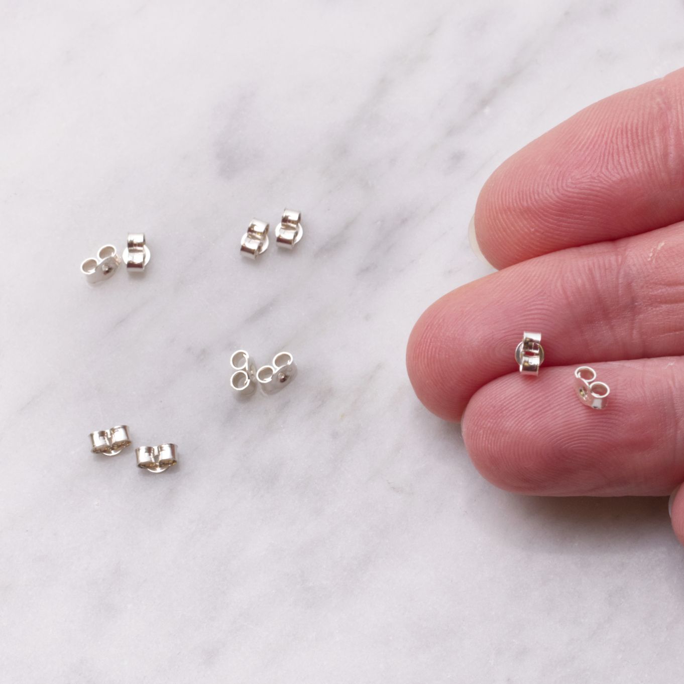 Sterling Silver Medium 5x3mm Earring Backs (Pack of 10)