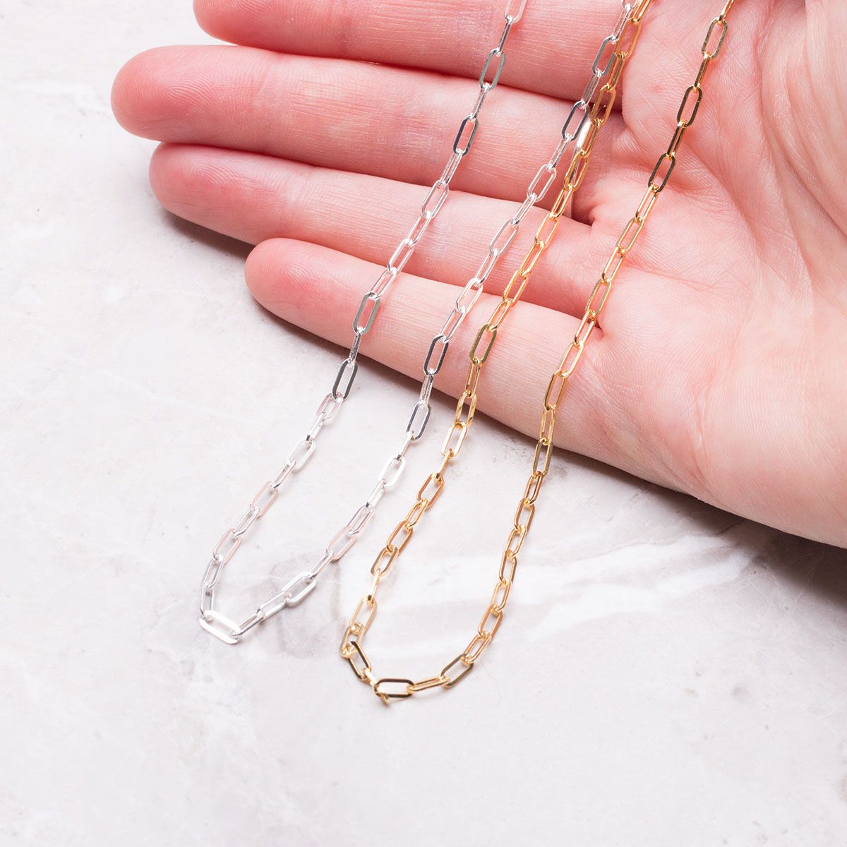 Plated Elongated Trace Chain, 45cm Necklet | Kernowcraft