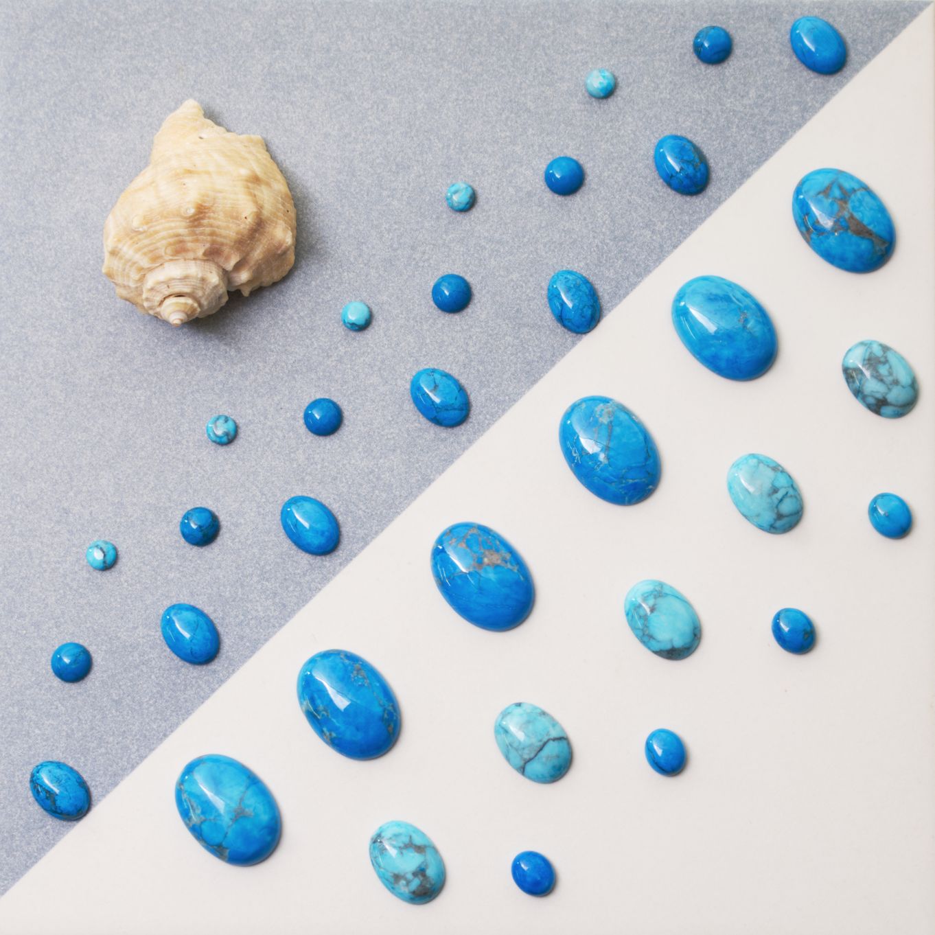 'Turquoise' Howlite Cabochons