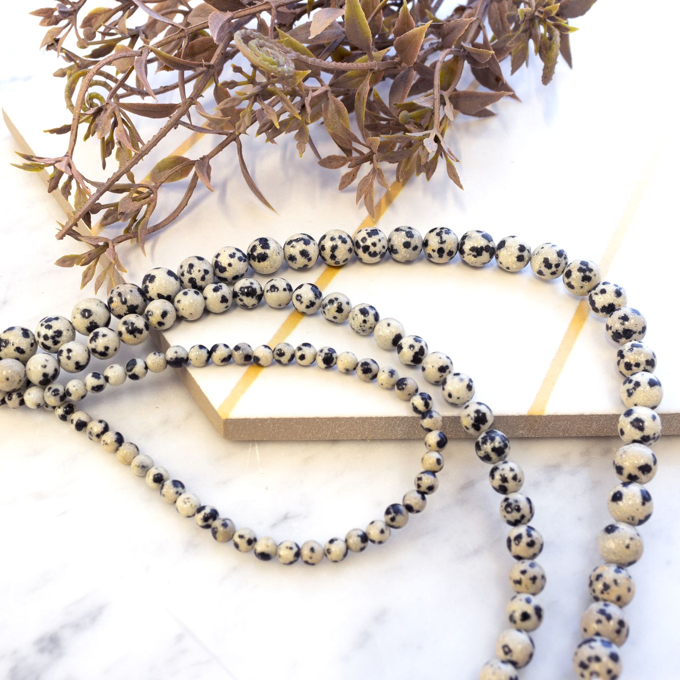 Dalmatian Jasper Round Beads | Kernowcraft