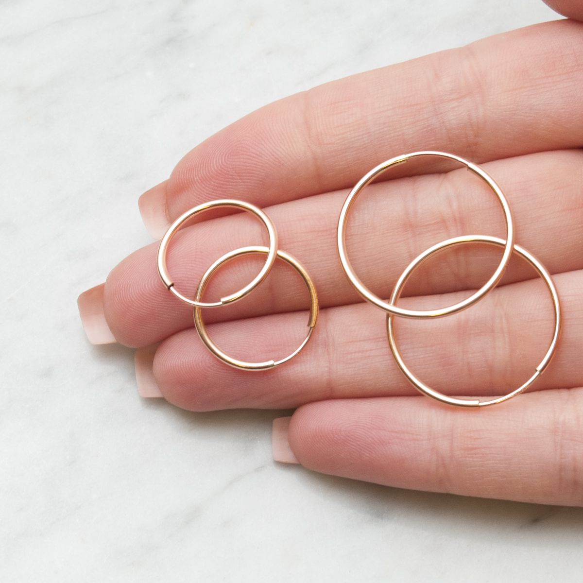 Rose Gold Filled Hoops (Pair) | Kernowcraft
