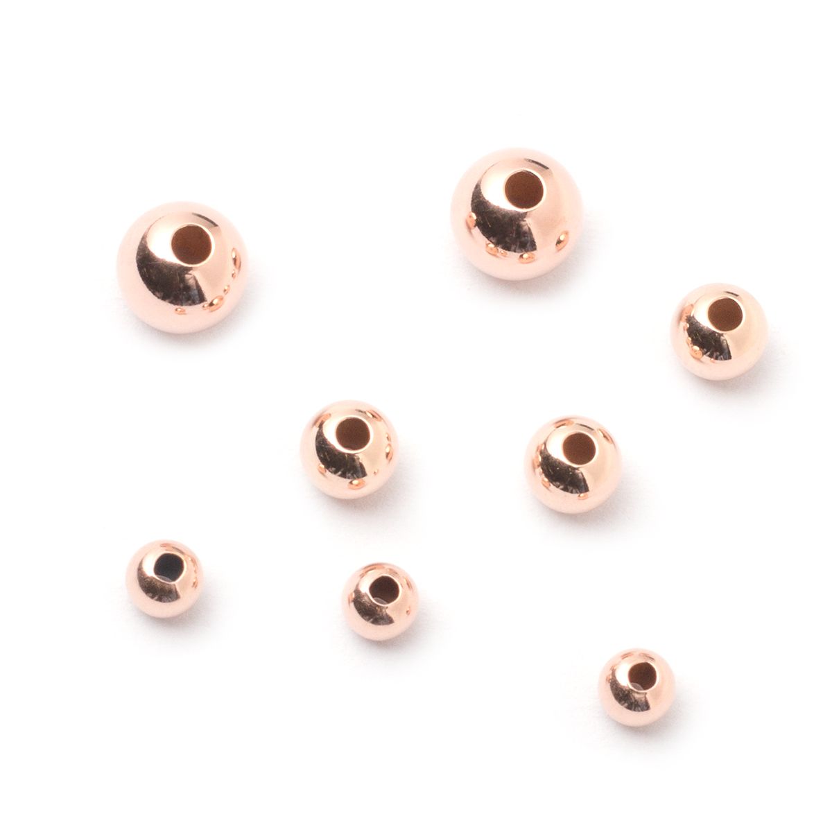 Rose Gold Filled Plain Round Beads | Kernowcraft