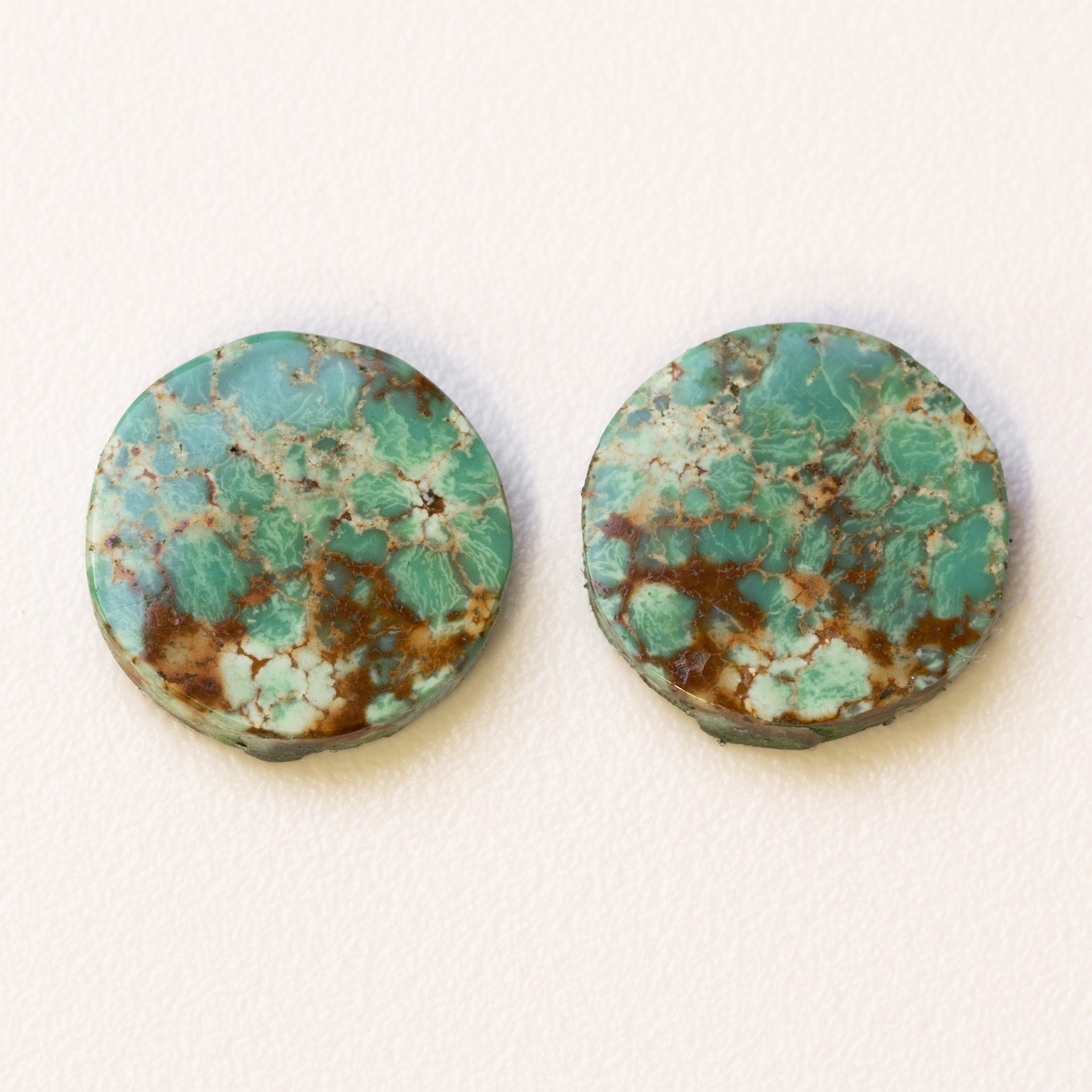 Pair of Chinese Turquoise Freeform Cabochons | Kernowcraft